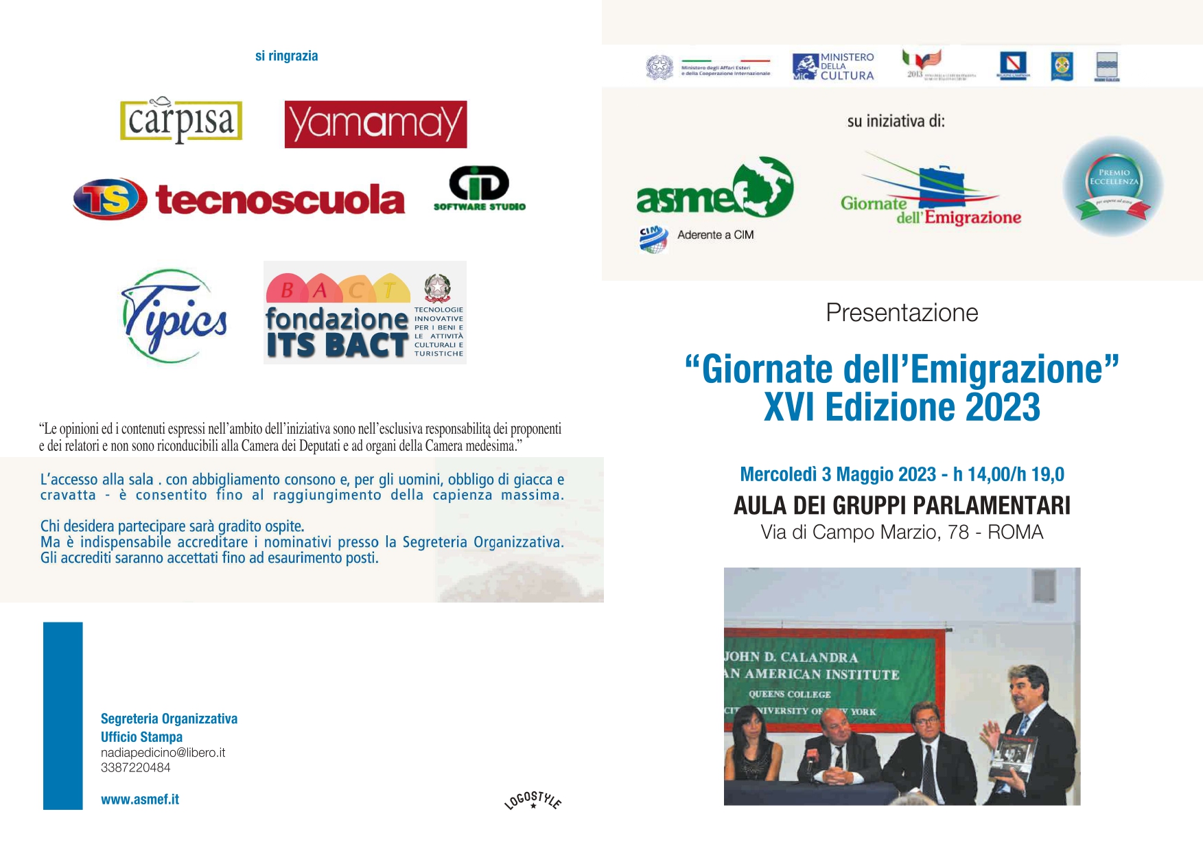 Presentazione alla Camera della XVI edizione Giornate dell’Emigrazione ...